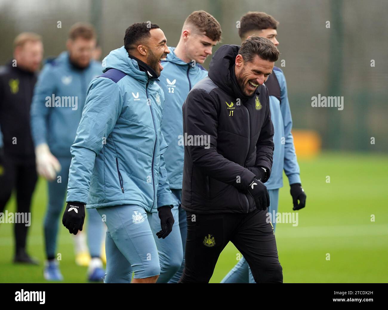 Newcastle United's Callum Wilson with coach Jason Tindall during a ...