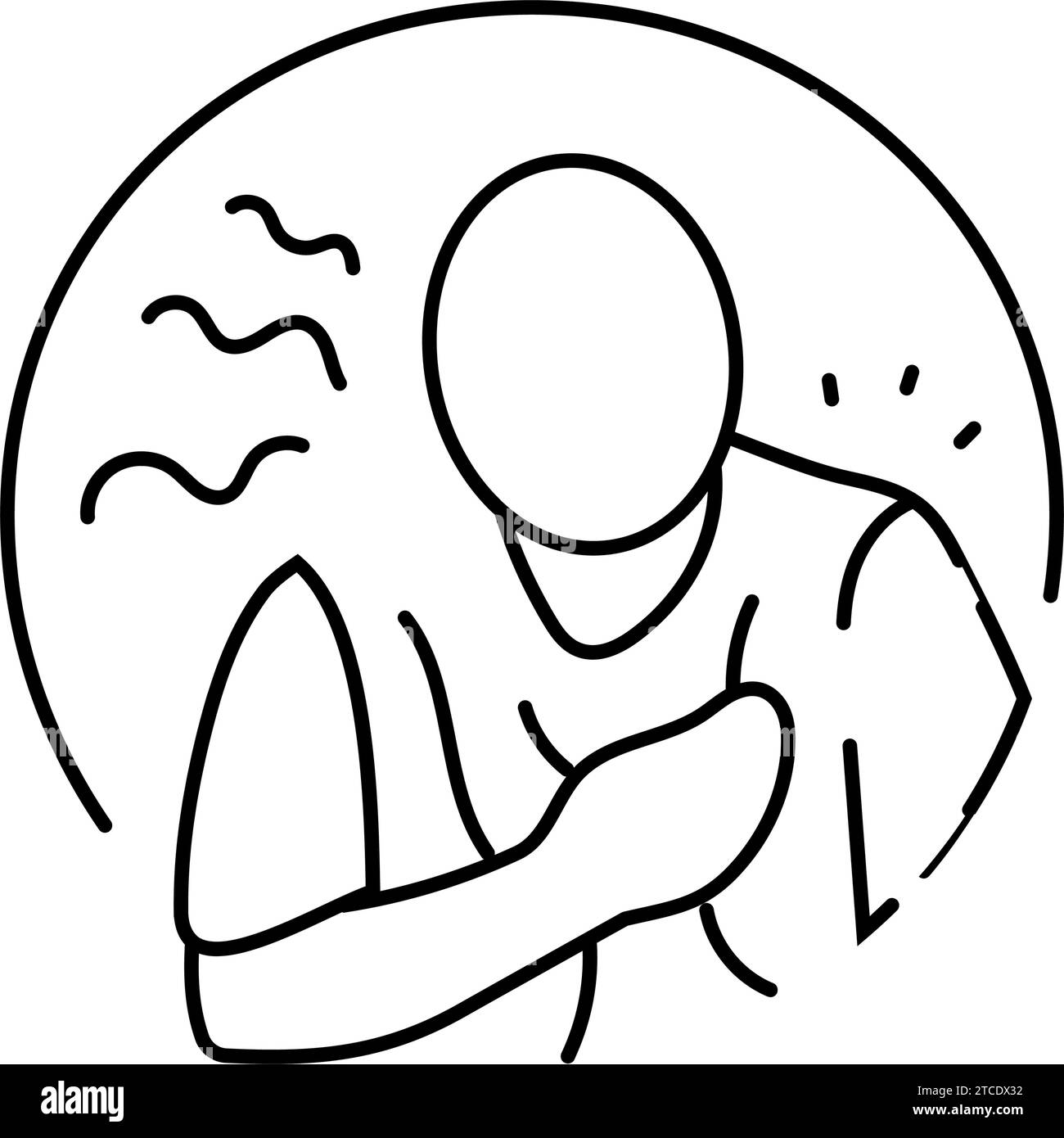 shortness of breath disease symptom line icon vector illustration Stock ...