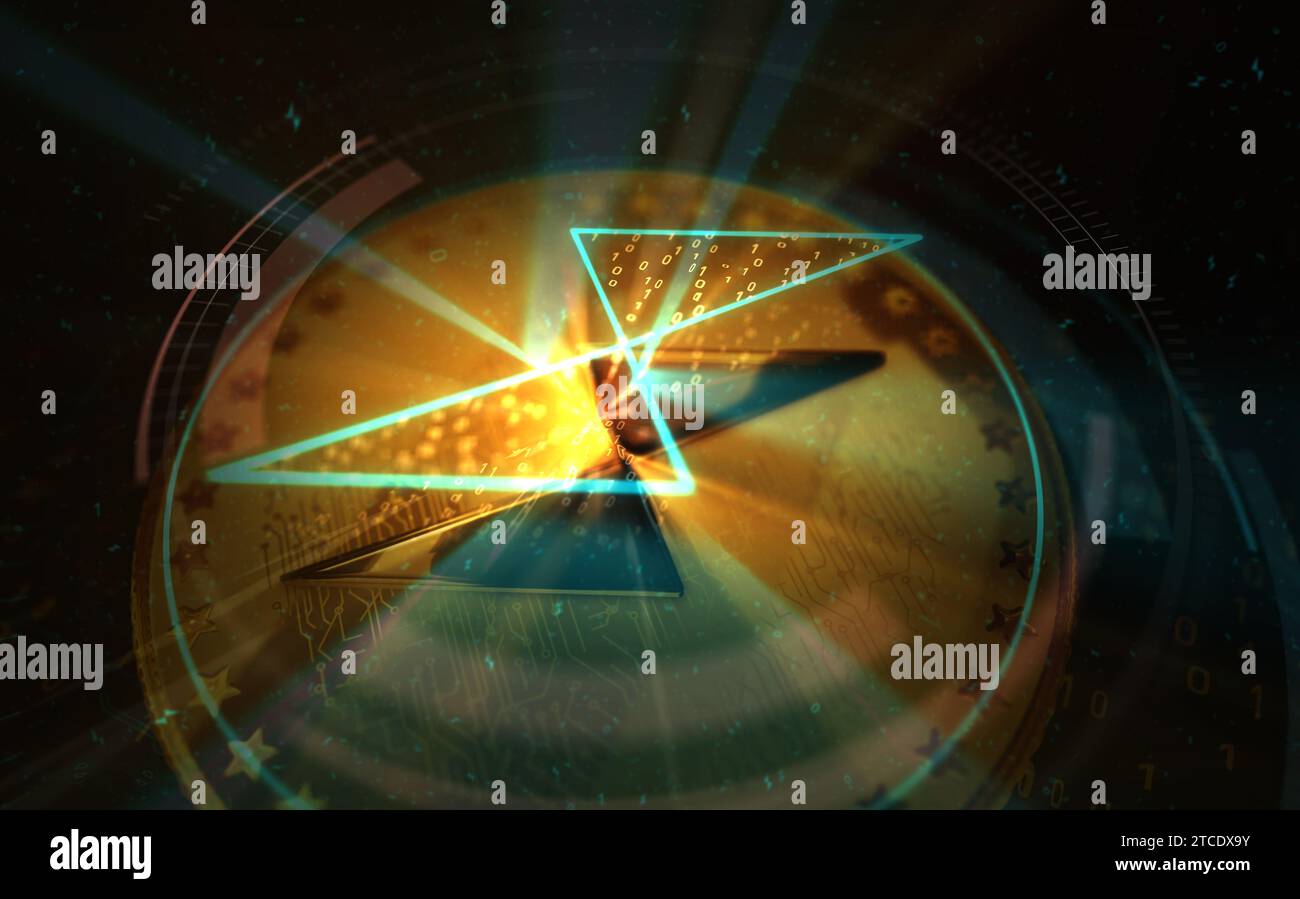 ThorChain RUNE cryptocurrency gold coin on green screen background ...