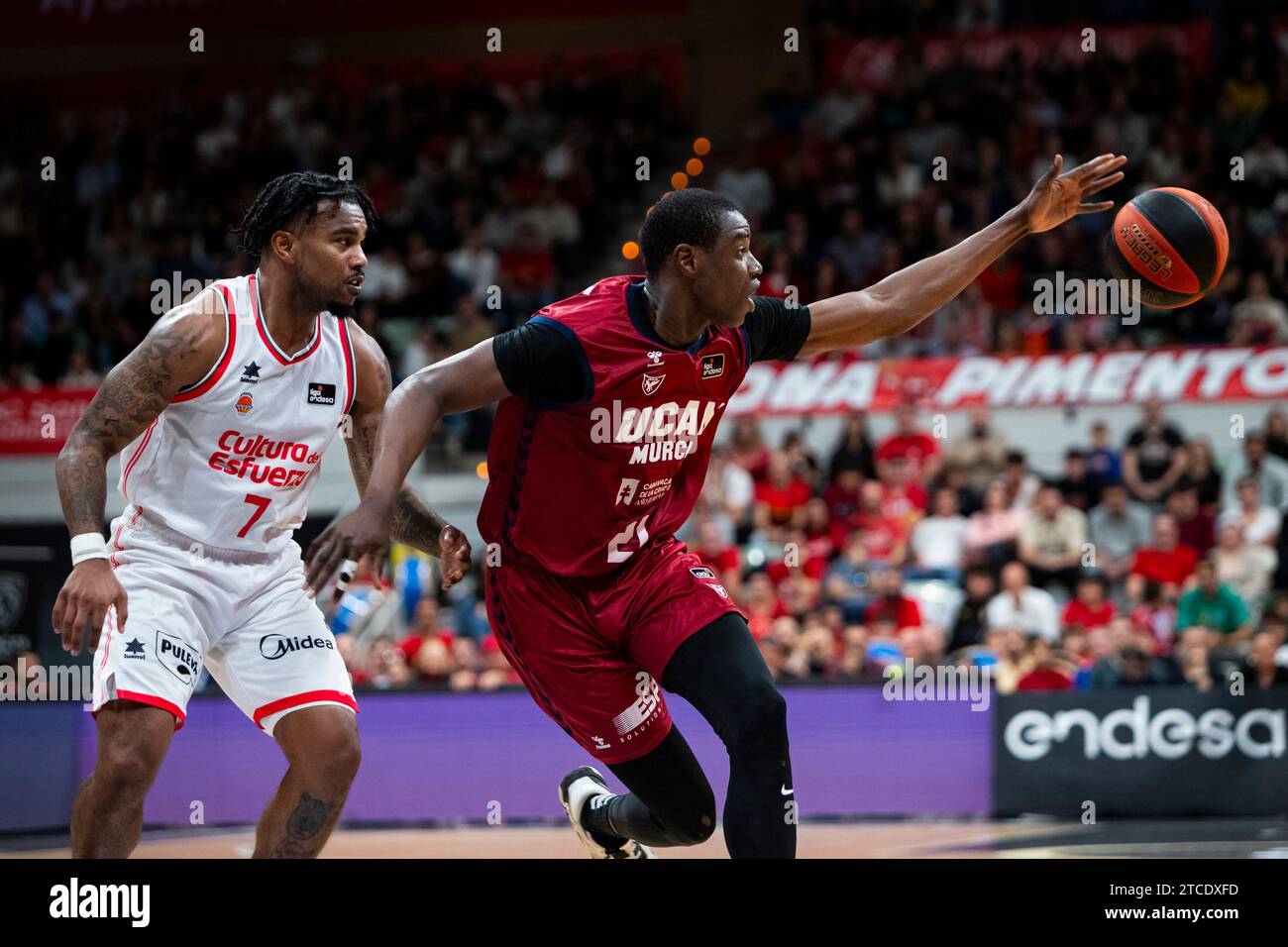 CHRIS JONES Armenian base player of Valencia Basket MOUSSA DIAGNE pivot ...