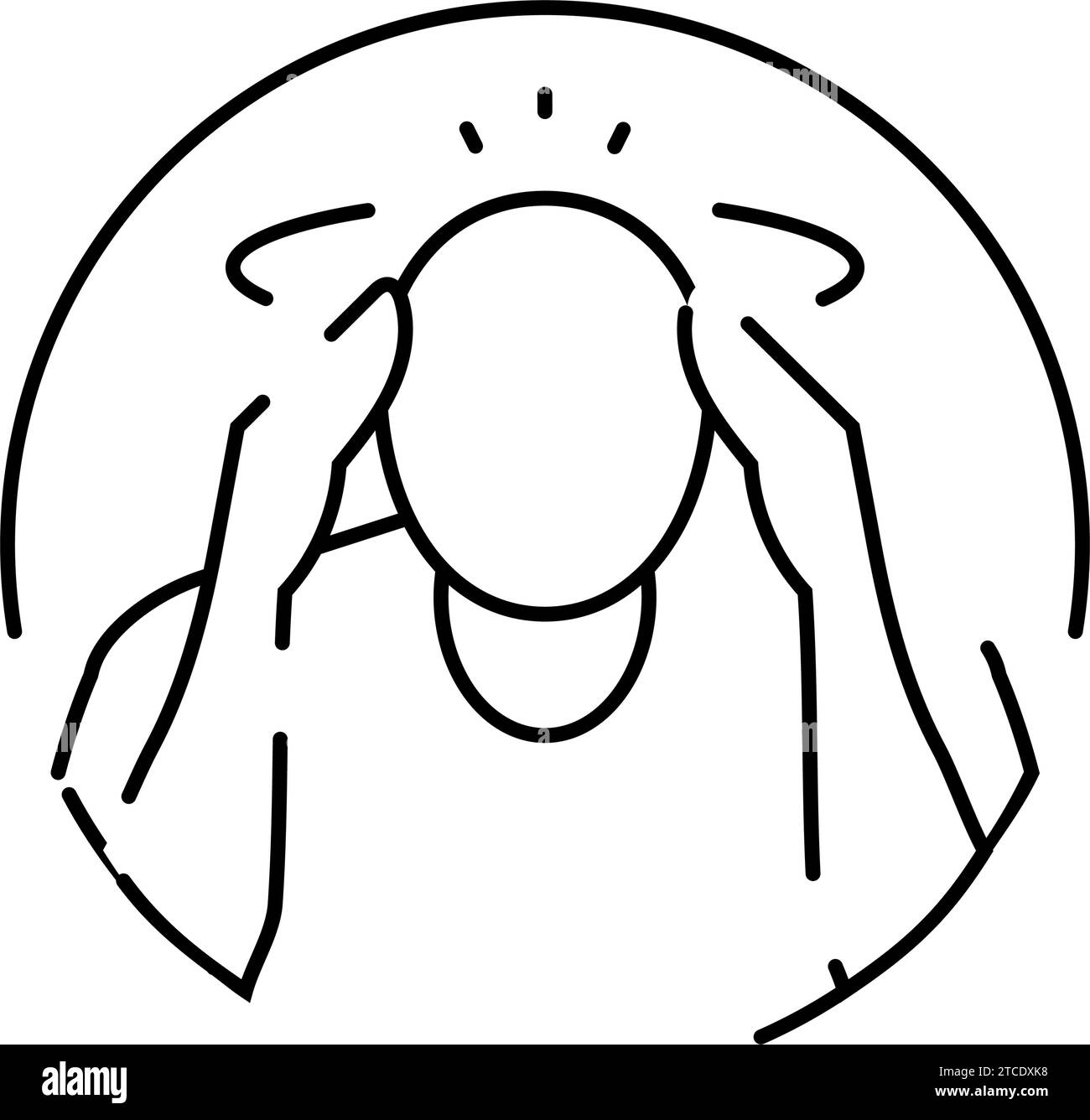 headache dizziness disease symptom line icon vector illustration Stock ...