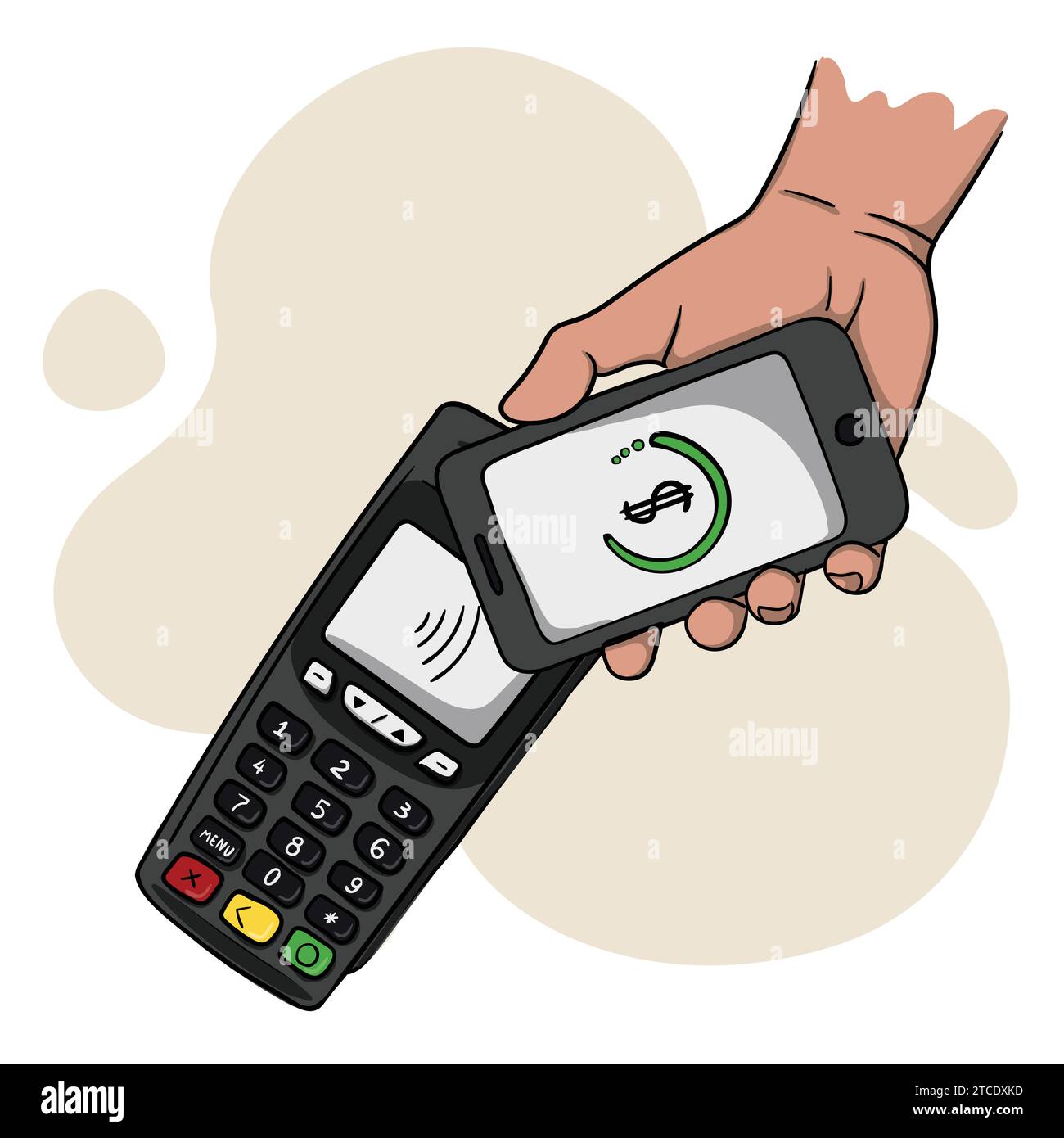 Vector illustration of electronic payments using terminal, smartphone ...