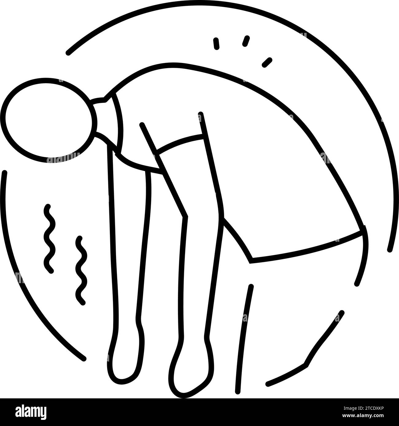 fatigue weakness disease symptom line icon vector illustration Stock ...