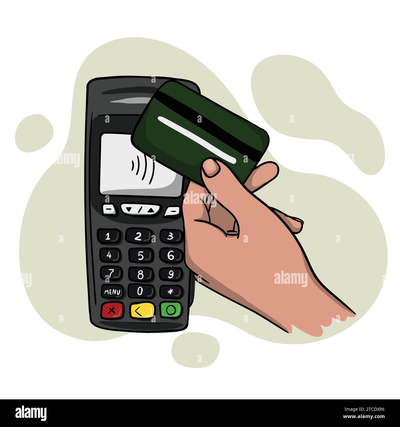 Vector illustration of electronic payments using terminal, smartphone ...