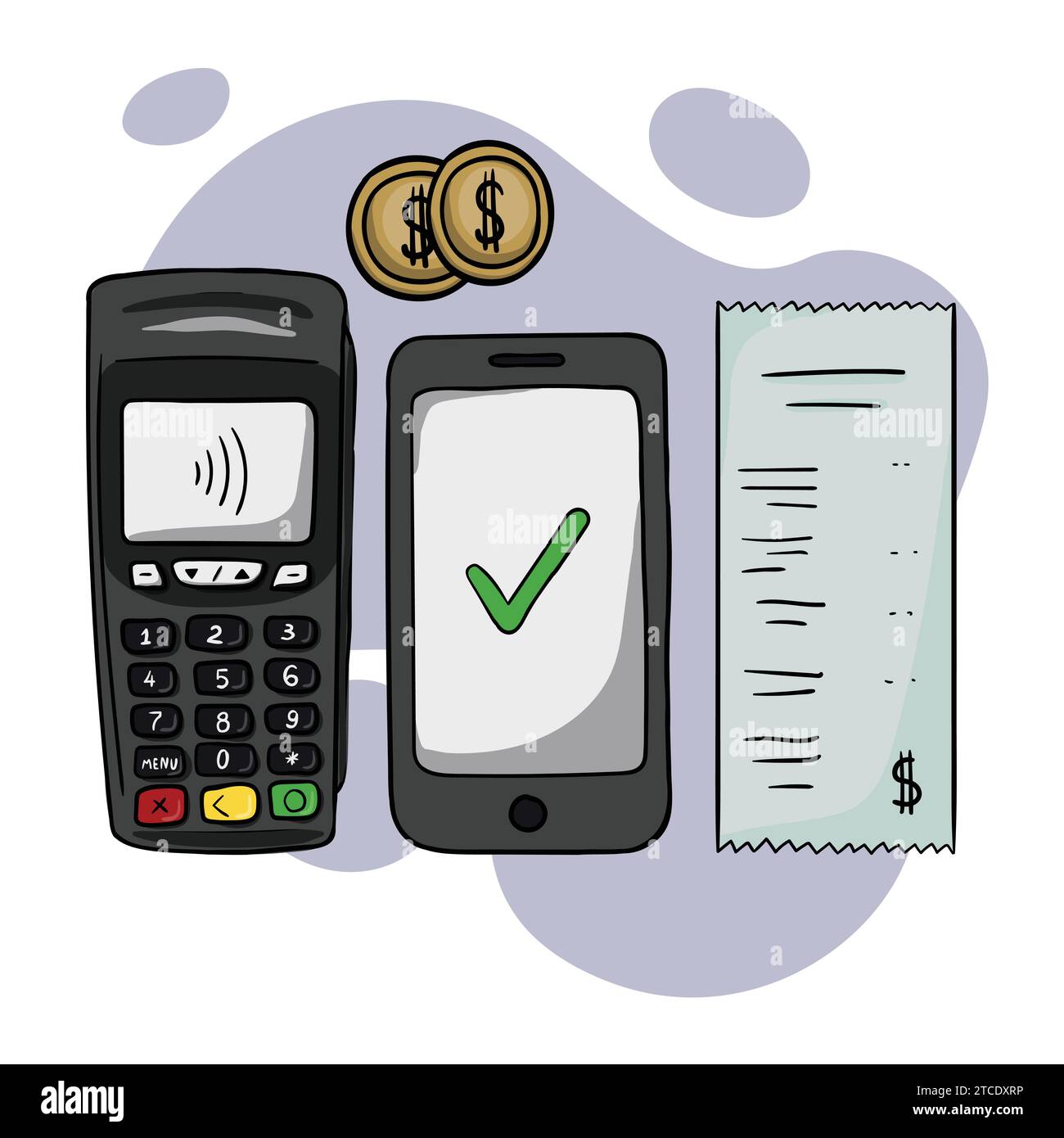Vector illustration of electronic payments using terminal, smartphone ...