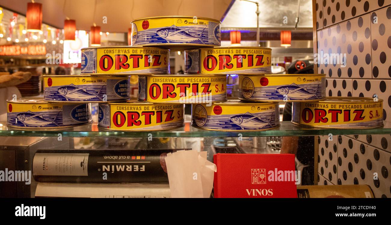 This stock photo features a wooden shelf filled with a variety of food ...