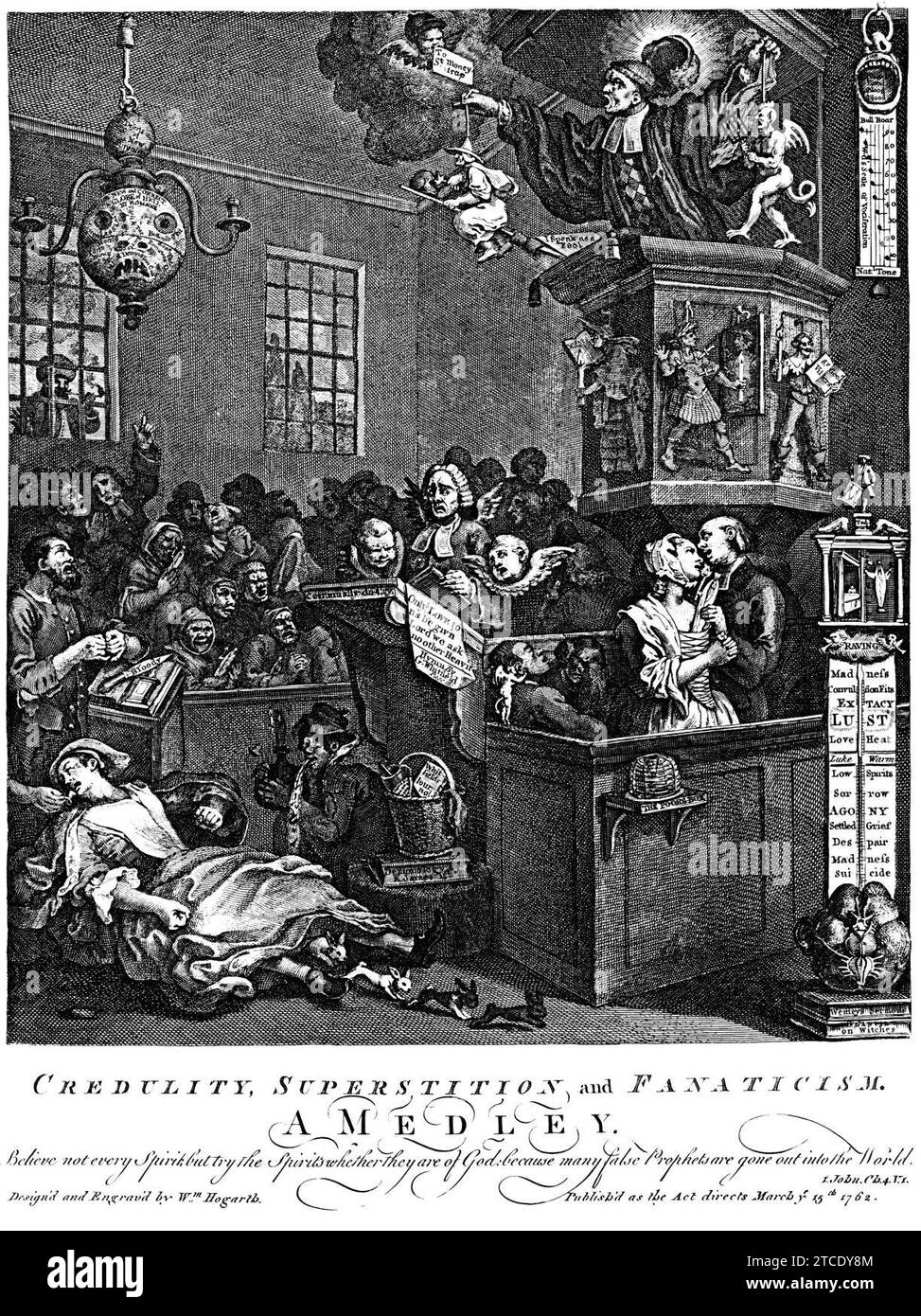 William Hogarth - Credulity, Superstition, and Fanaticism Stock Photo ...