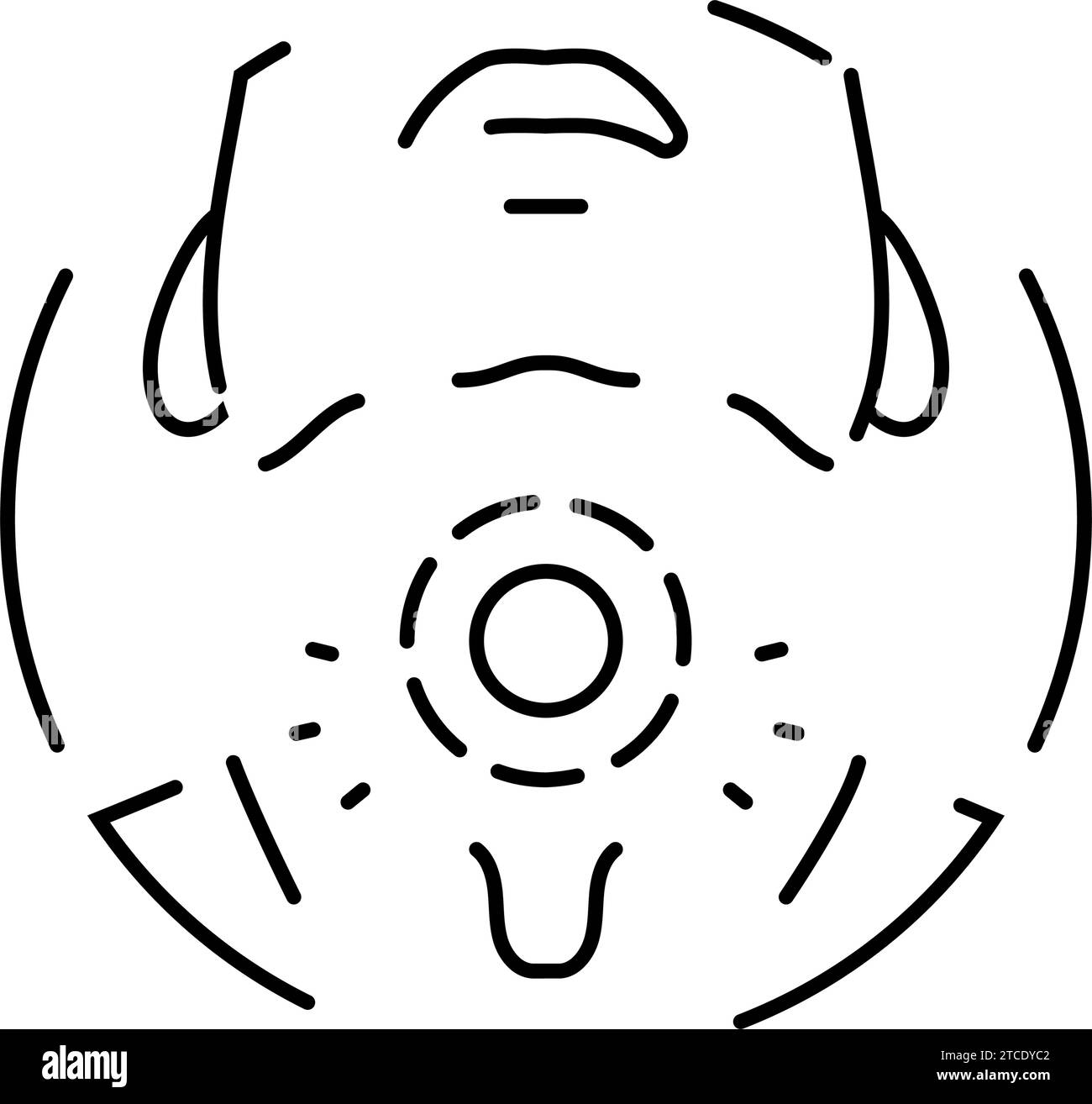 difficulty swallowing disease symptom line icon vector illustration ...