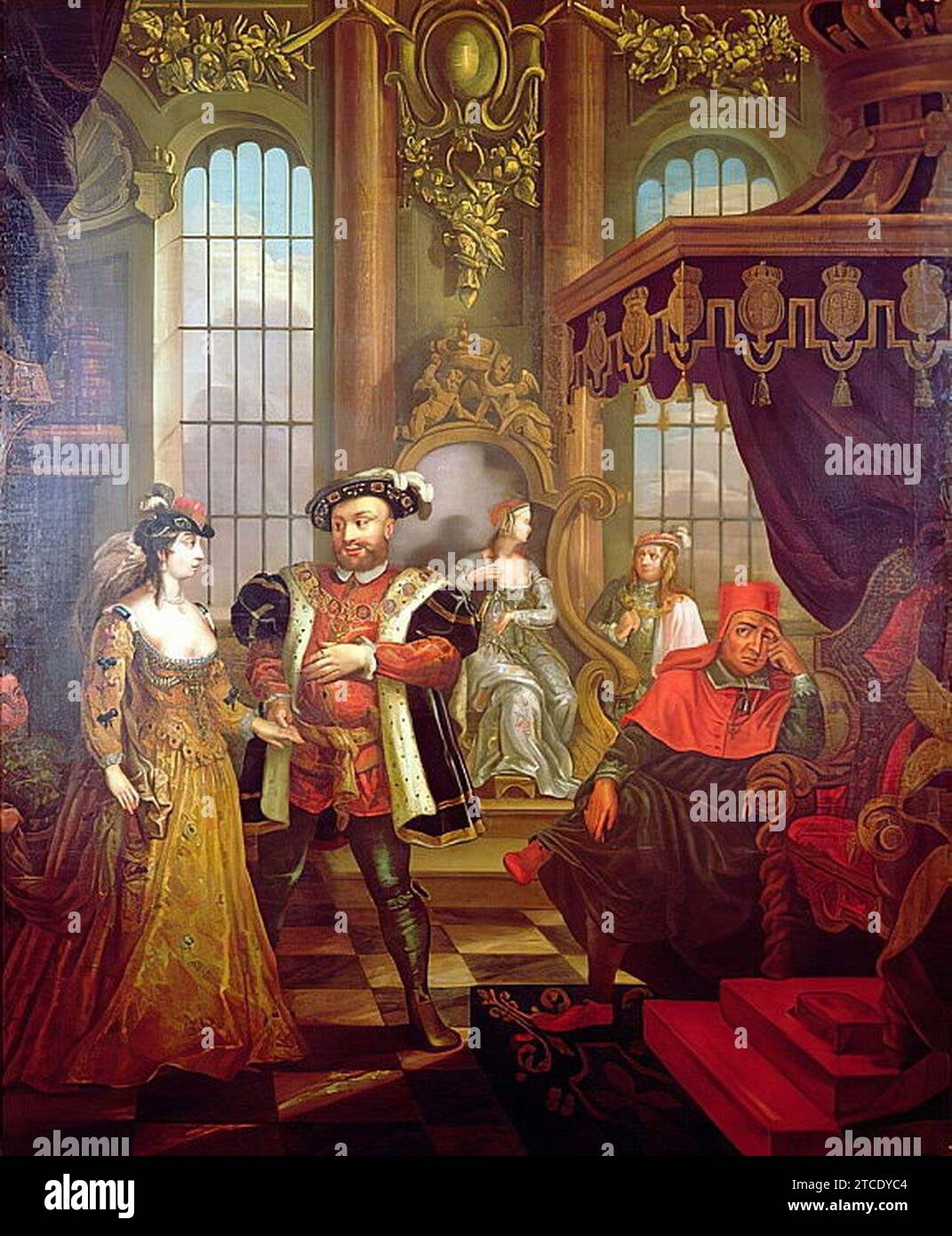 William Hogarth - Henry VIII (1491-1547) introducing Anne Boleyn at ...