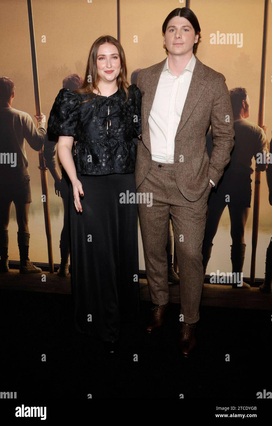 BEVERLY HILLS, CA - DECEMBER 11: Jack Mulhern at the LA Premiere Of The Boys In The Boat on ...