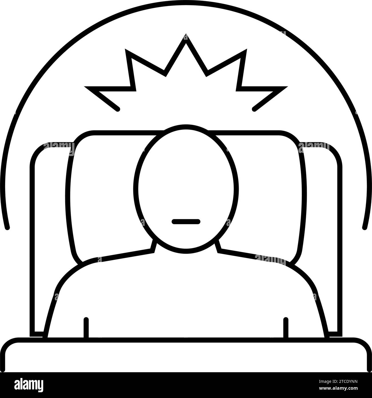 difficulty sleeping disease symptom line icon vector illustration Stock ...