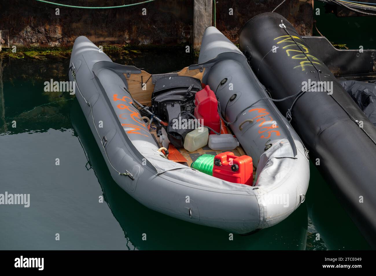 Dinghies used to try and cross the English Chanel by Migrants at the ...