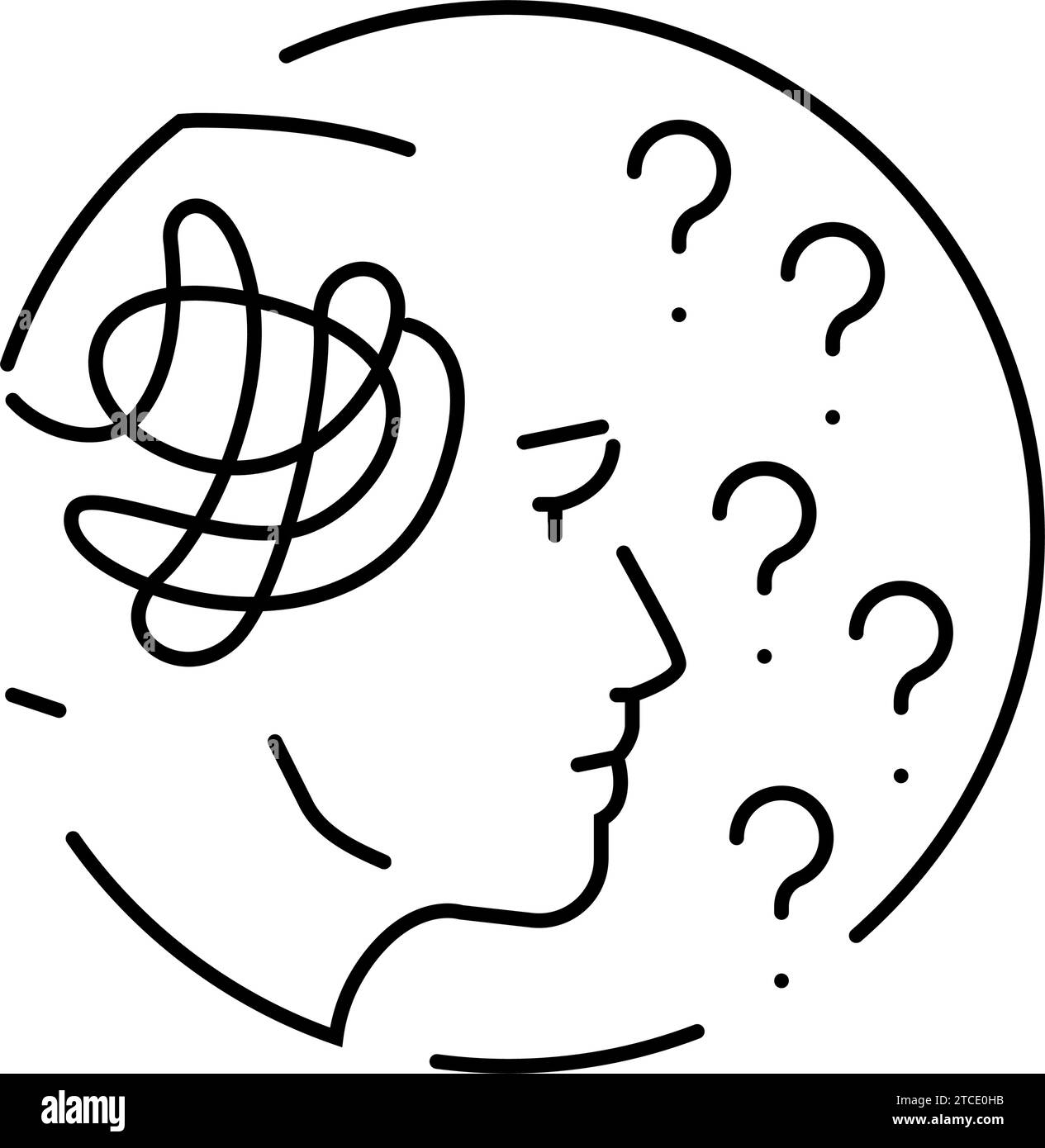 difficulty speaking slurred speech line icon vector illustration Stock ...