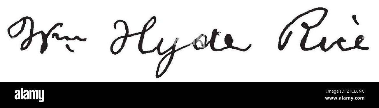 William Hyde Rice signature Stock Photo - Alamy