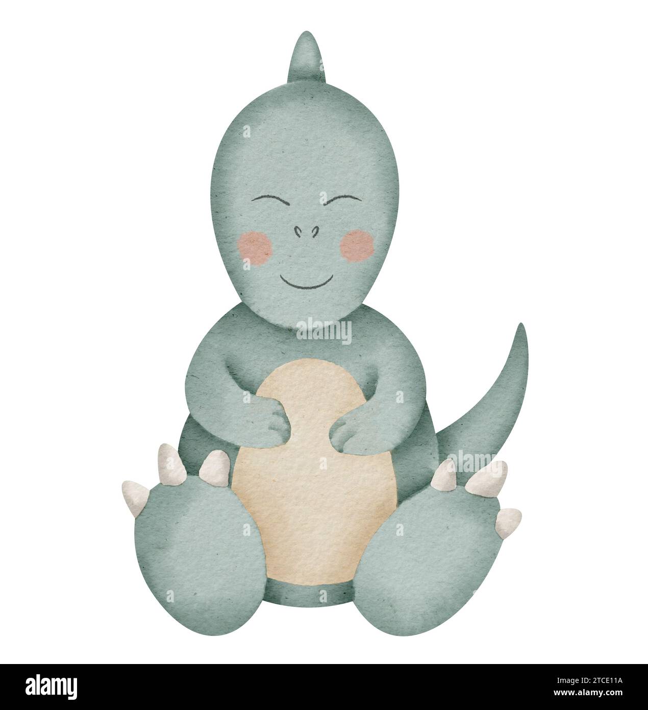 Dinosaur Tyrannosaurus Watercolor illustration. Hand drawn clipart of ...