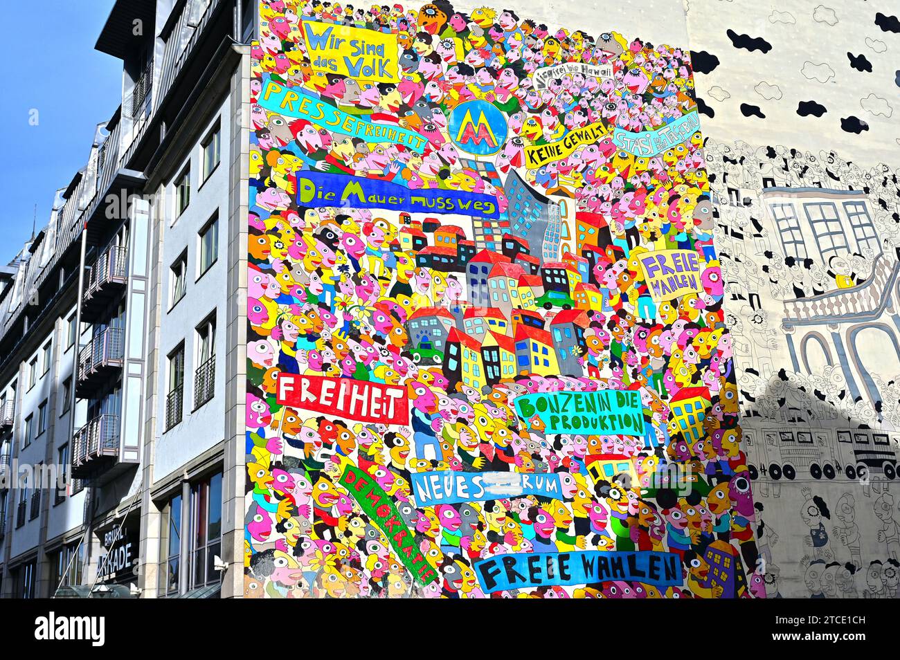 Mural on a fire wall in Leipzig, created by Michael Fischer-Art in 2009 ...