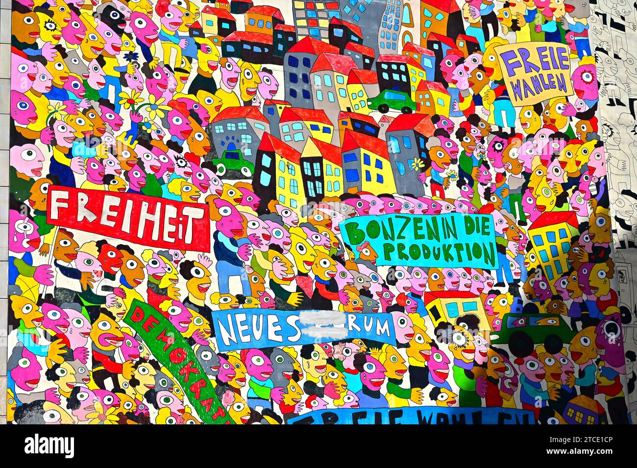 Mural on a fire wall in Leipzig, created by Michael Fischer-Art in 2009 ...