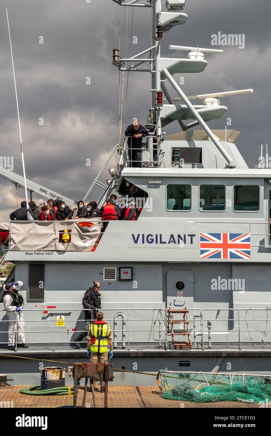 Migrants arriving,Port of Dover, Kent, Britain. 1st June 2022. HMS ...