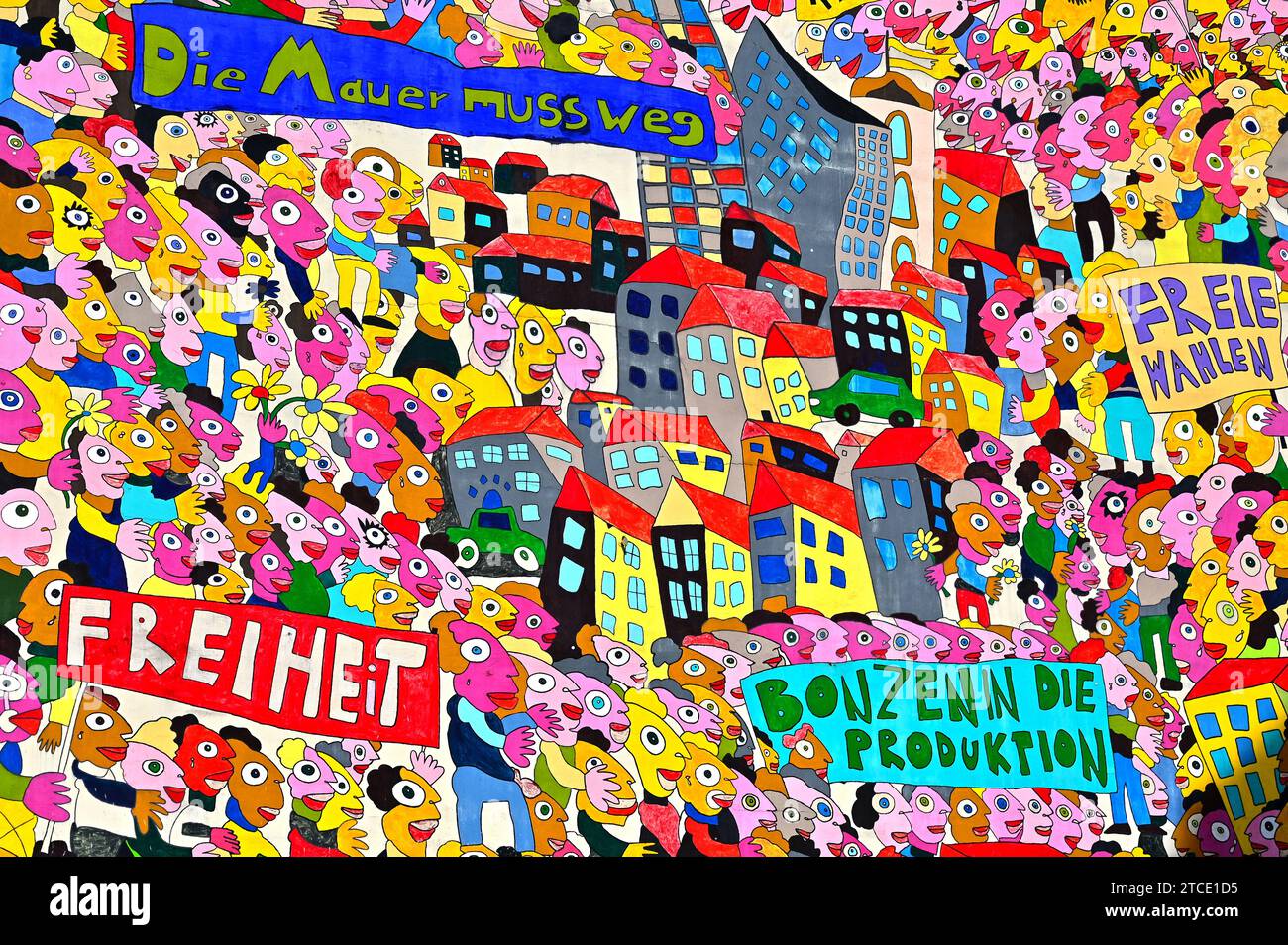 Mural on a fire wall in Leipzig, created by Michael Fischer-Art in 2009 ...