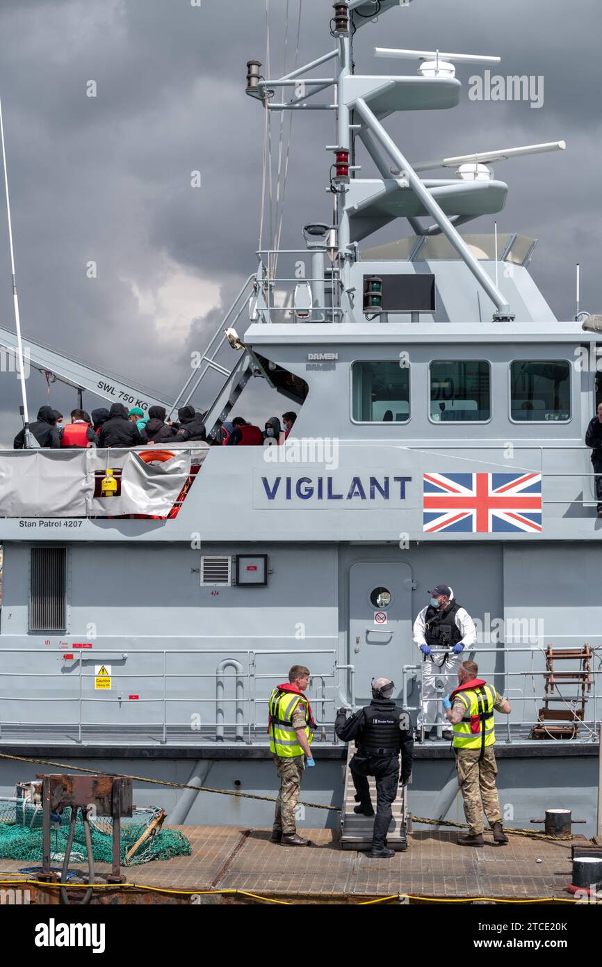 Migrants arriving,Port of Dover, Kent, Britain. 1st June 2022. HMS ...