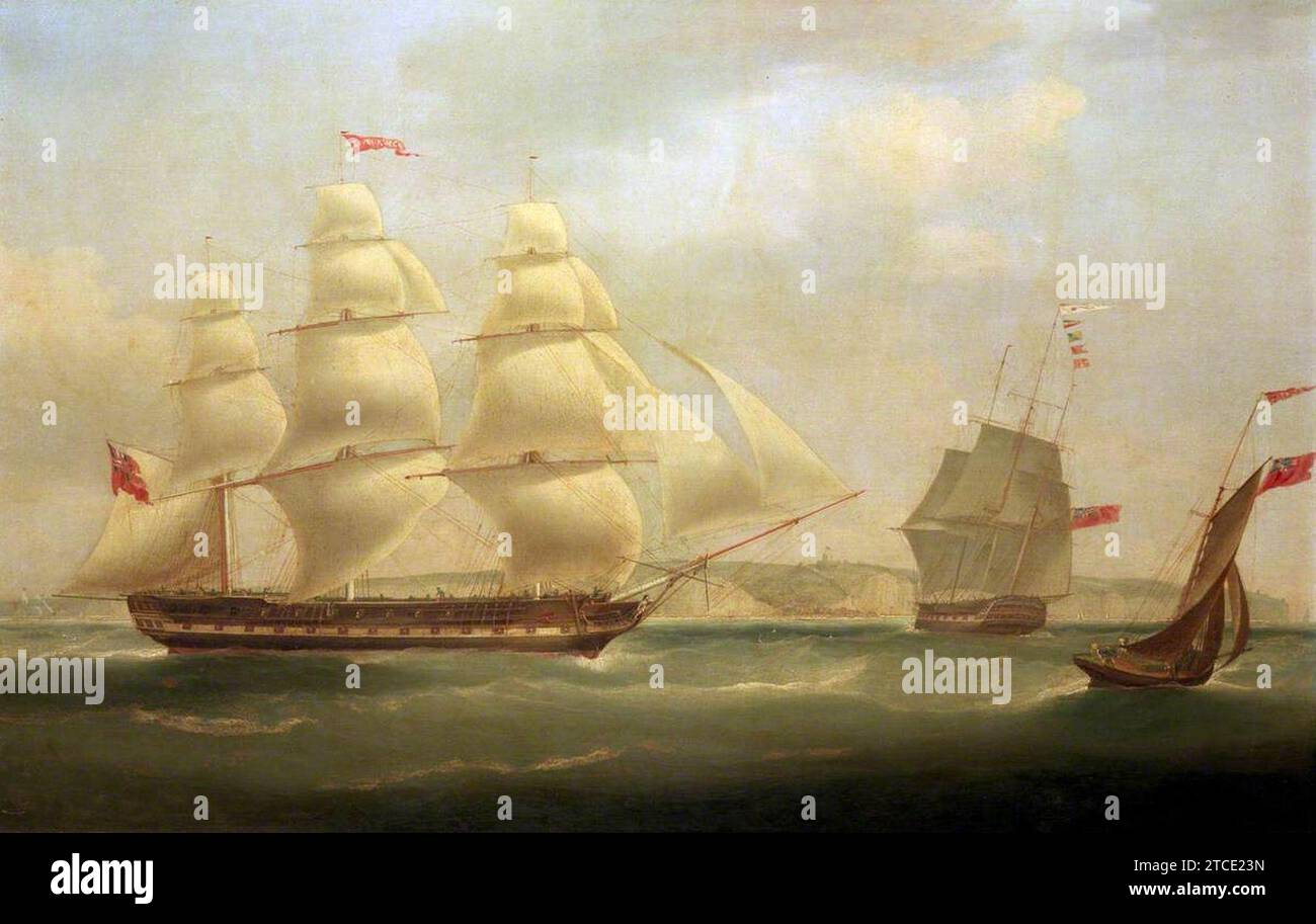 William John Huggins (1781-1845) - The East Indiaman 'Roxburgh Castle ...