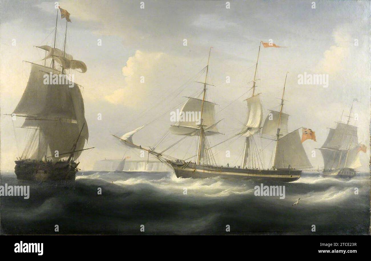William John Huggins (1781-1845) - The Ship 'Delaford' Stock Photo - Alamy