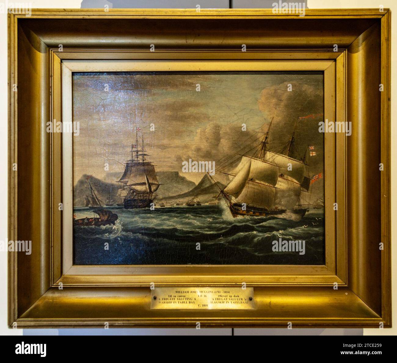 William John Huggins-A frigate saluting a warship in Table Bay-0656 ...