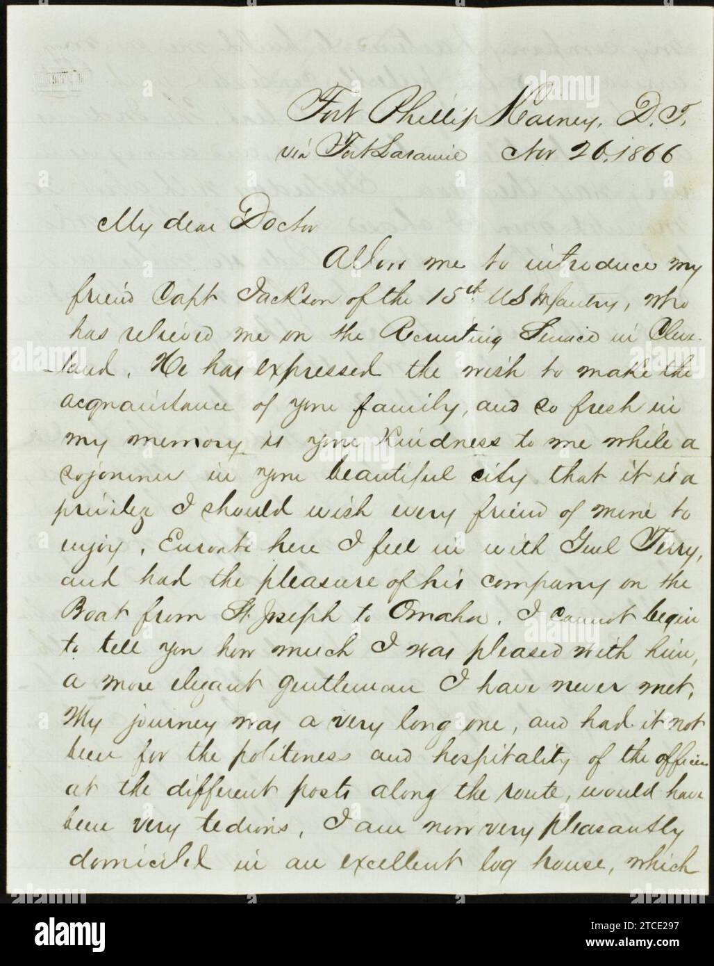 William Judd Fetterman letter to Dr. Charles Terry of Cleveland, Ohio ...