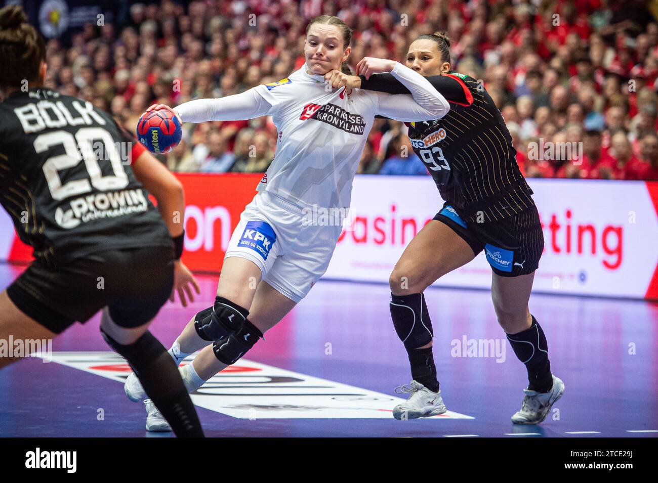 Herning, Denmark. 11th Dec, 2023. Anne Mette Hansen (8) of Denmark and ...