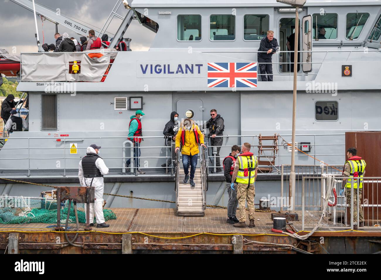 Migrants arriving,Port of Dover, Kent, Britain. 1st June 2022. HMS ...