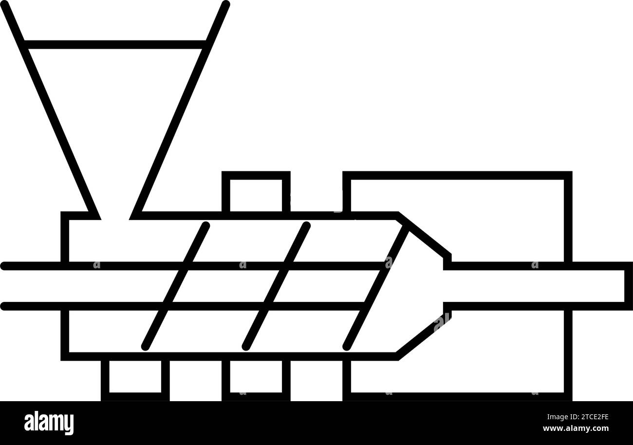 extrusion materials engineering line icon vector illustration Stock ...