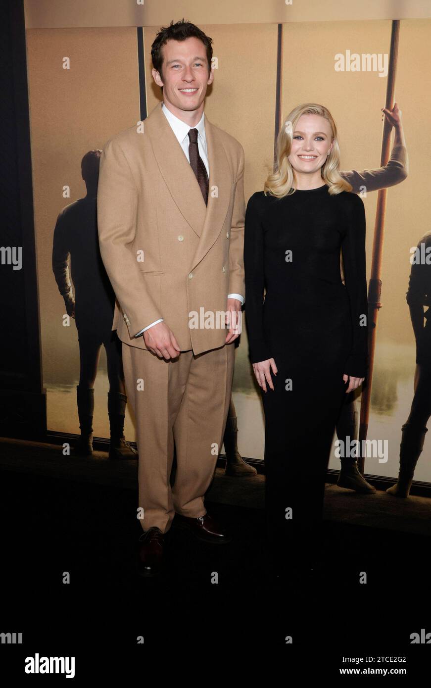 BEVERLY HILLS, CA - DECEMBER 11: Callum Turner, Hadley Robinson at the ...