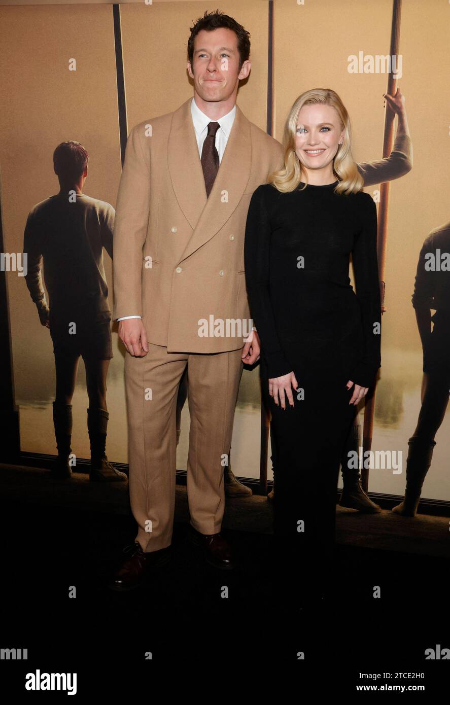 BEVERLY HILLS, CA - DECEMBER 11: Callum Turner, Hadley Robinson at the ...