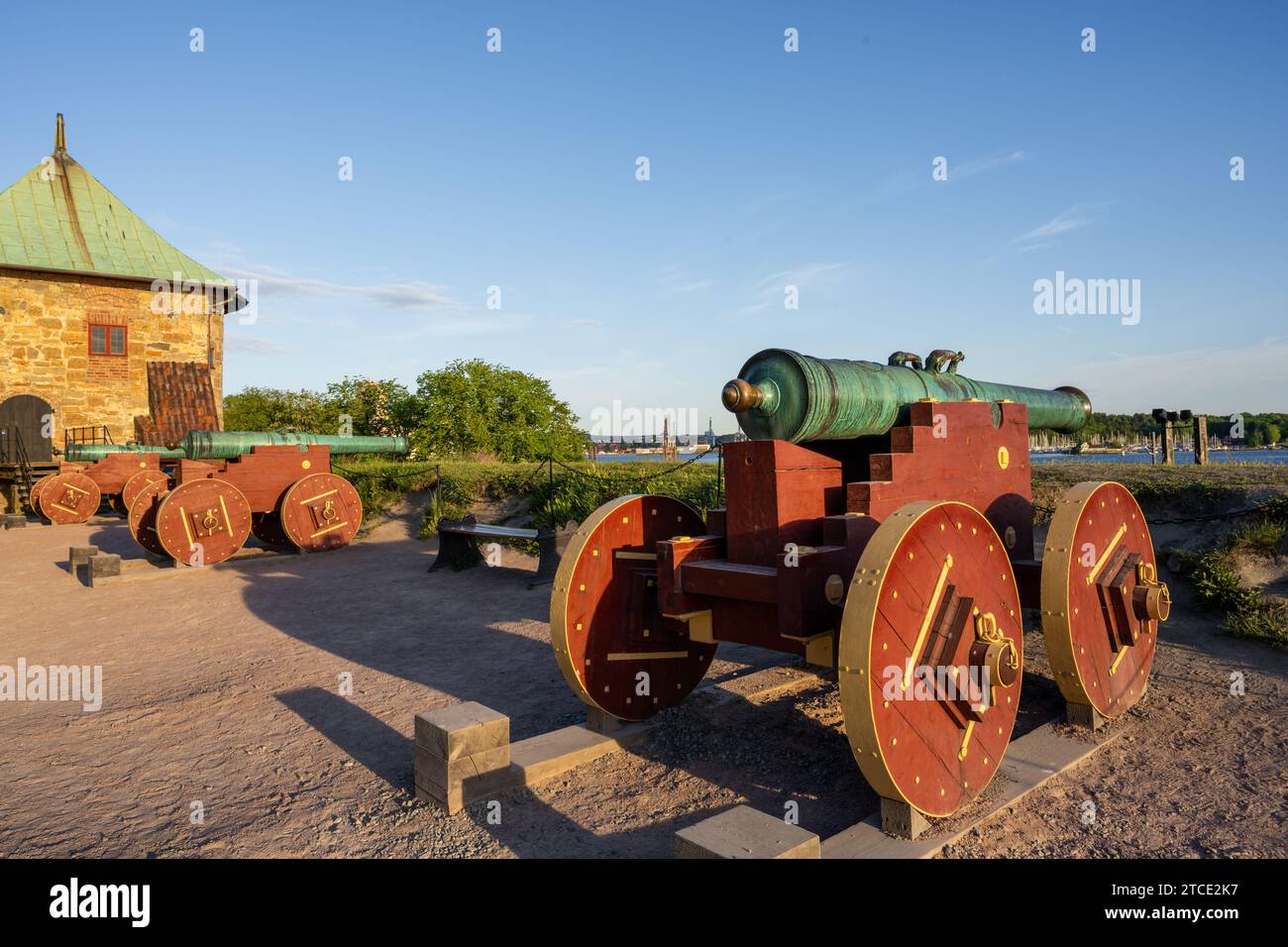 Old canons on display at Akershus Festning, Oslo Stock Photo - Alamy