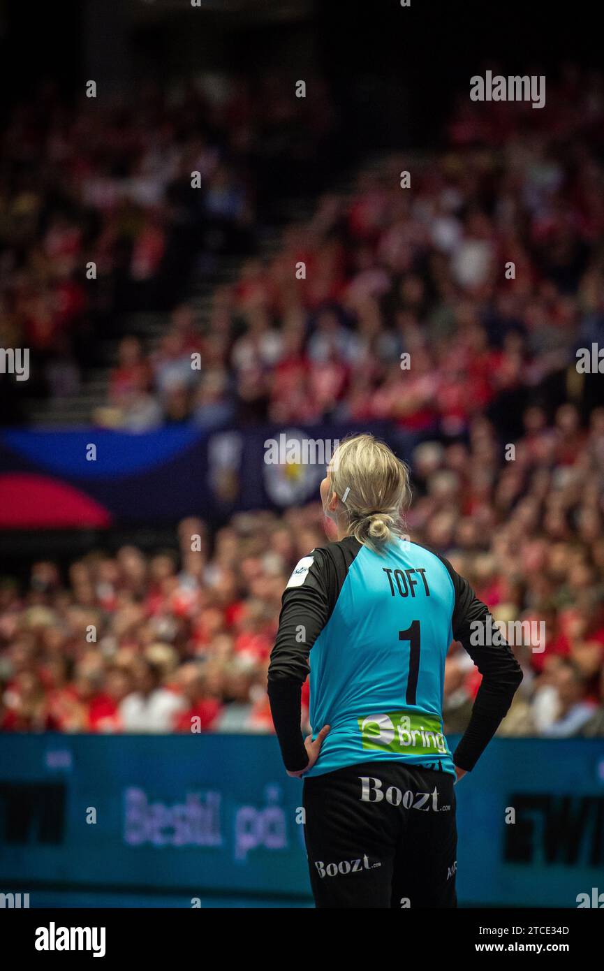 Herning, Denmark. 11th Dec, 2023. Sandra Toft (1) of Denmark seen ...