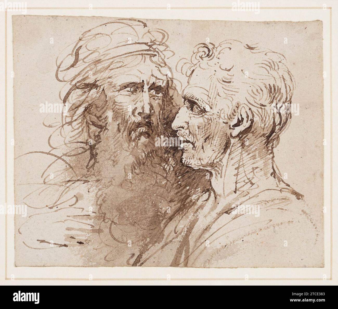 William Lock the Younger - Lock-K07760 - Studies of two Heads Stock ...