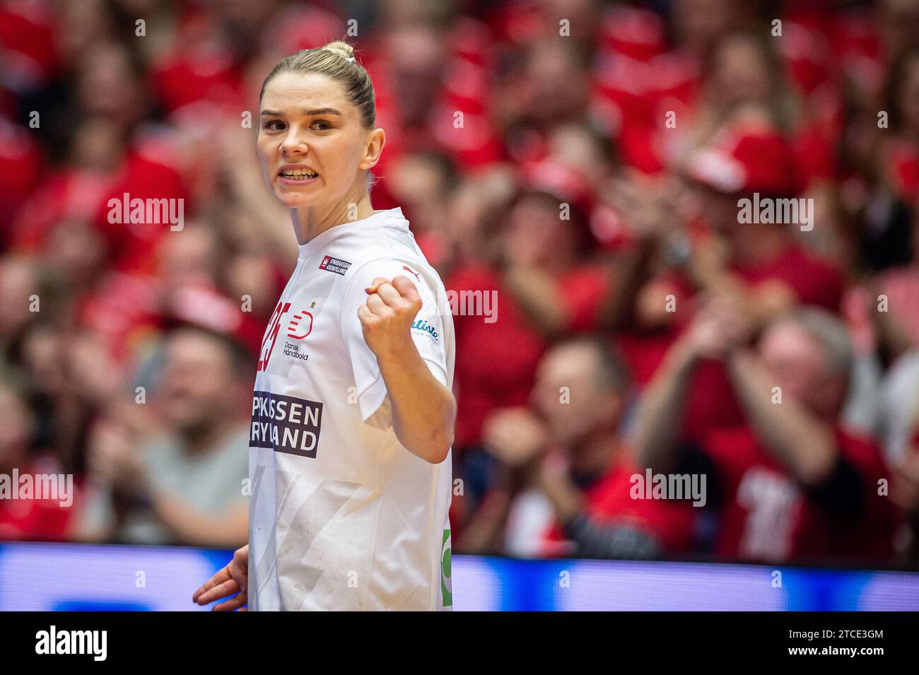 Herning, Denmark. 11th Dec, 2023. Trine Ostergaard (25) of Denmark seen ...