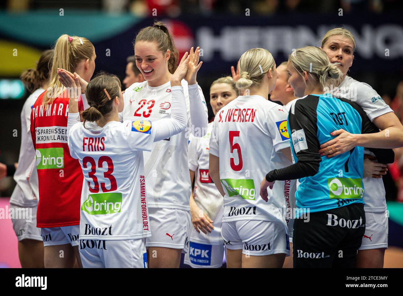 Herning, Denmark. 11th Dec, 2023. Kristina Jorgensen (23) and Emma ...