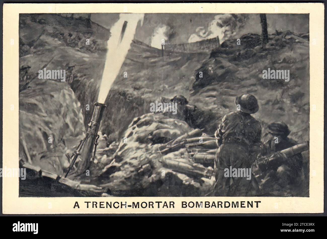 A Trench-Mortar Bombardment - Vintage British Tradecard Stock Photo - Alamy