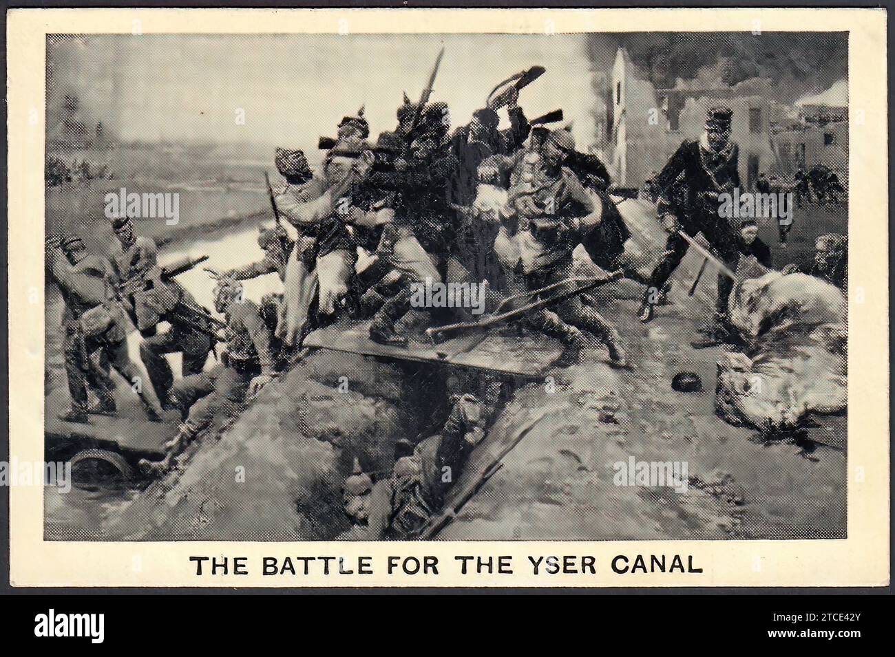 Battle For The Yser Canal - Vintage British Tradecard Stock Photo - Alamy