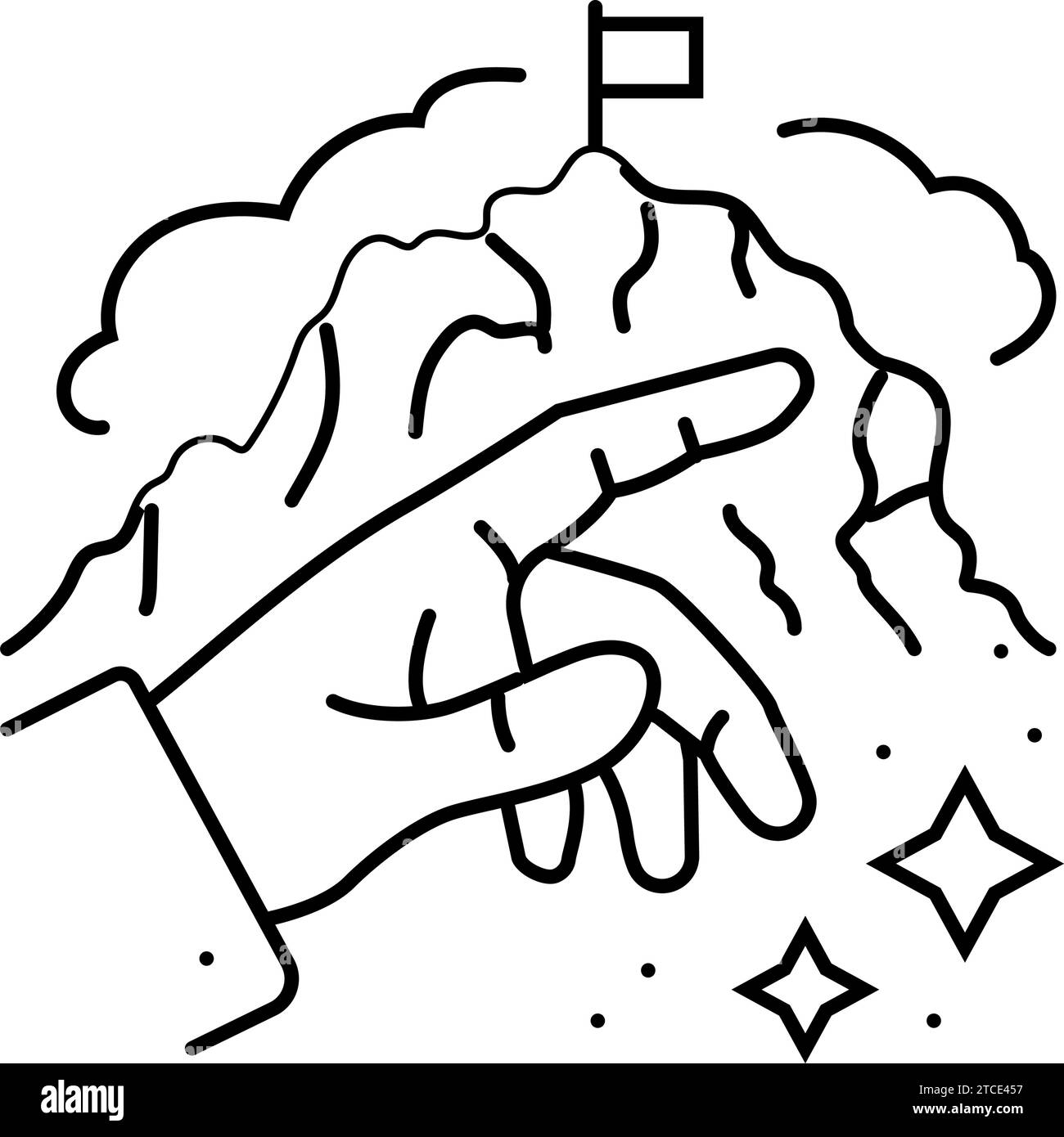 challenge yourself succes line icon vector illustration Stock Vector ...