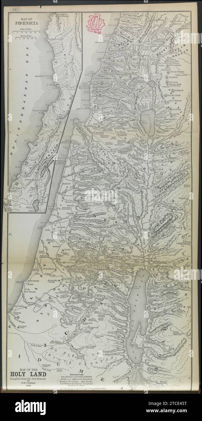 William McClure Thomson, Map of the Holy Land Stock Photo - Alamy