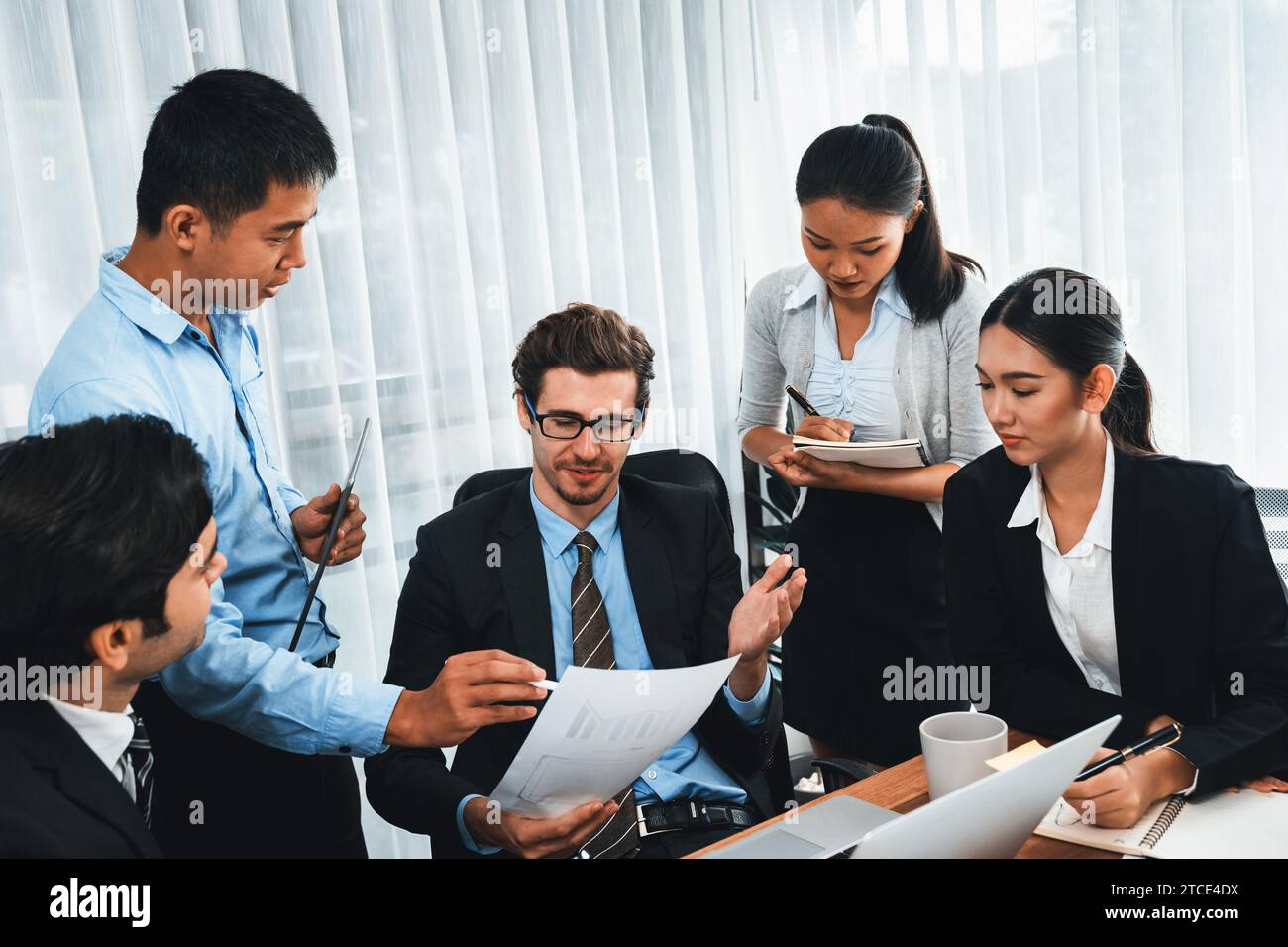 Diverse of business people from various ethnic group working in modern ...