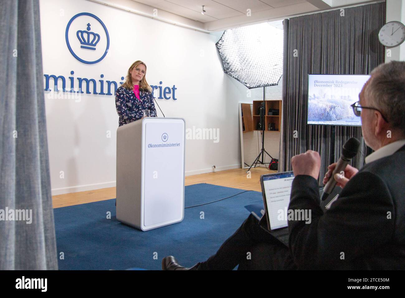 Minister for the Economy, Stephanie Lose, during the press conference ...