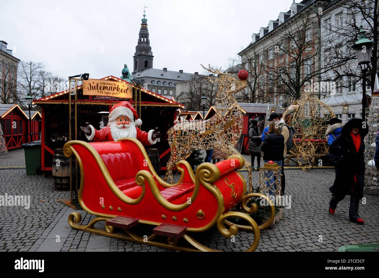 Copenhagen, Denmark /12 December2023/.Visitors at christmas market in ...