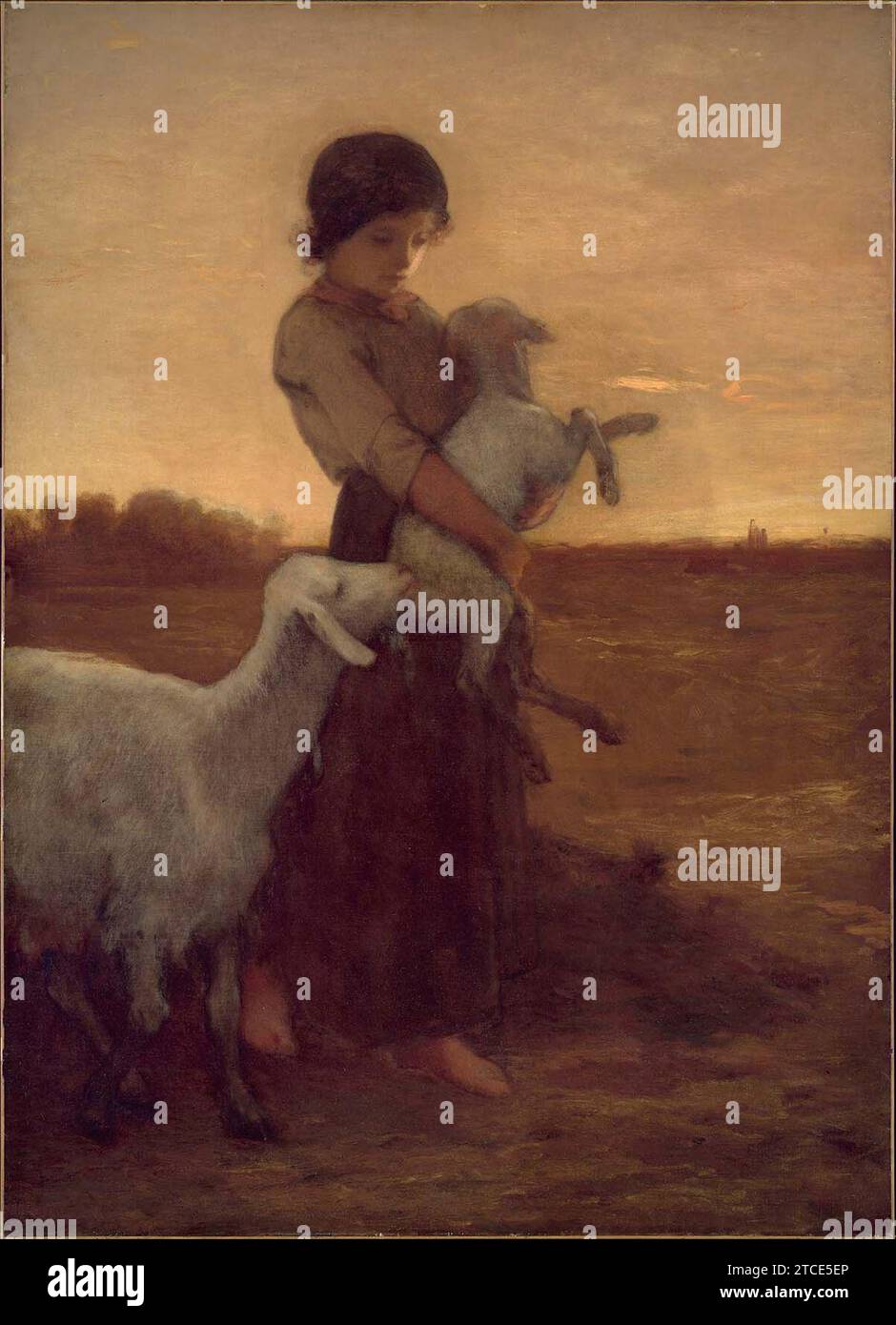 William Morris Hunt - The Belated Kid Stock Photo - Alamy