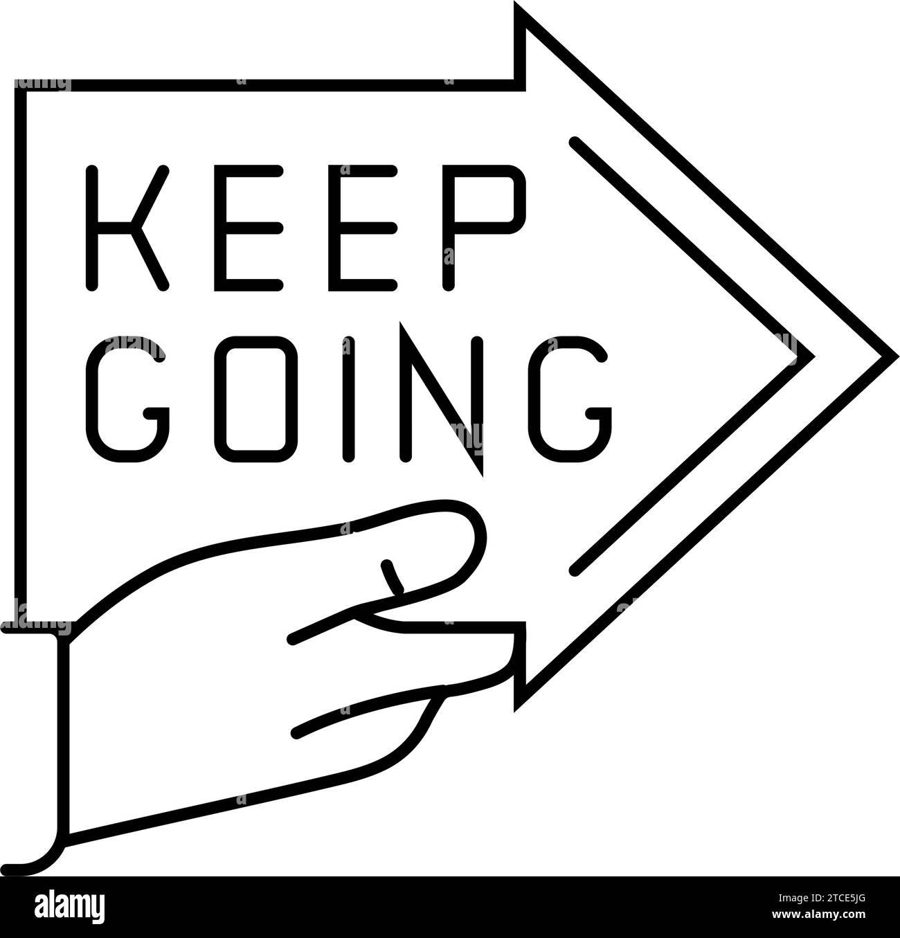 keep going arrow succes challenge line icon vector illustration Stock ...