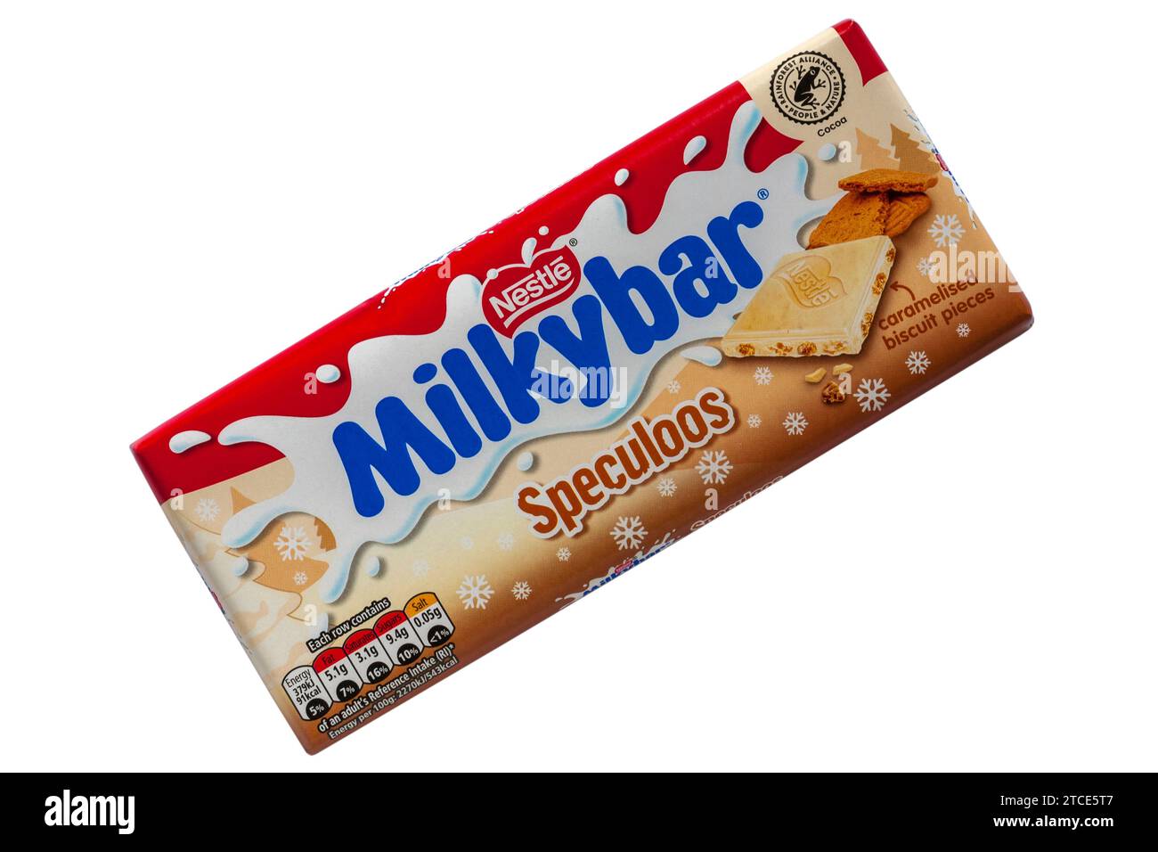 bar of Nestle Milkybar Milky bar Speculoos White Chocolate Bar isolated ...