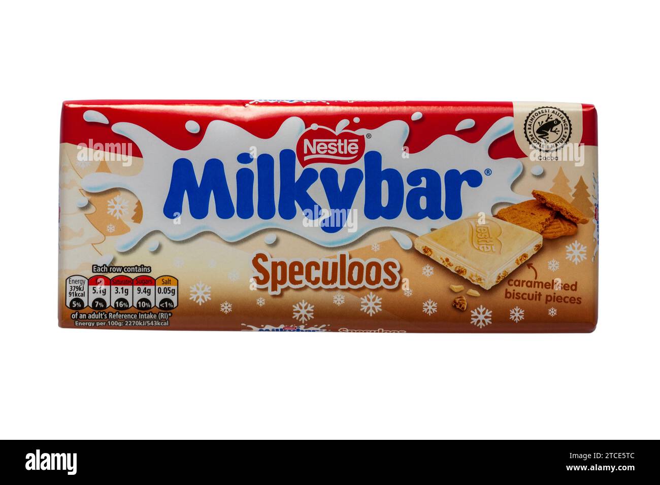 bar of Nestle Milkybar Milky bar Speculoos White Chocolate Bar isolated ...