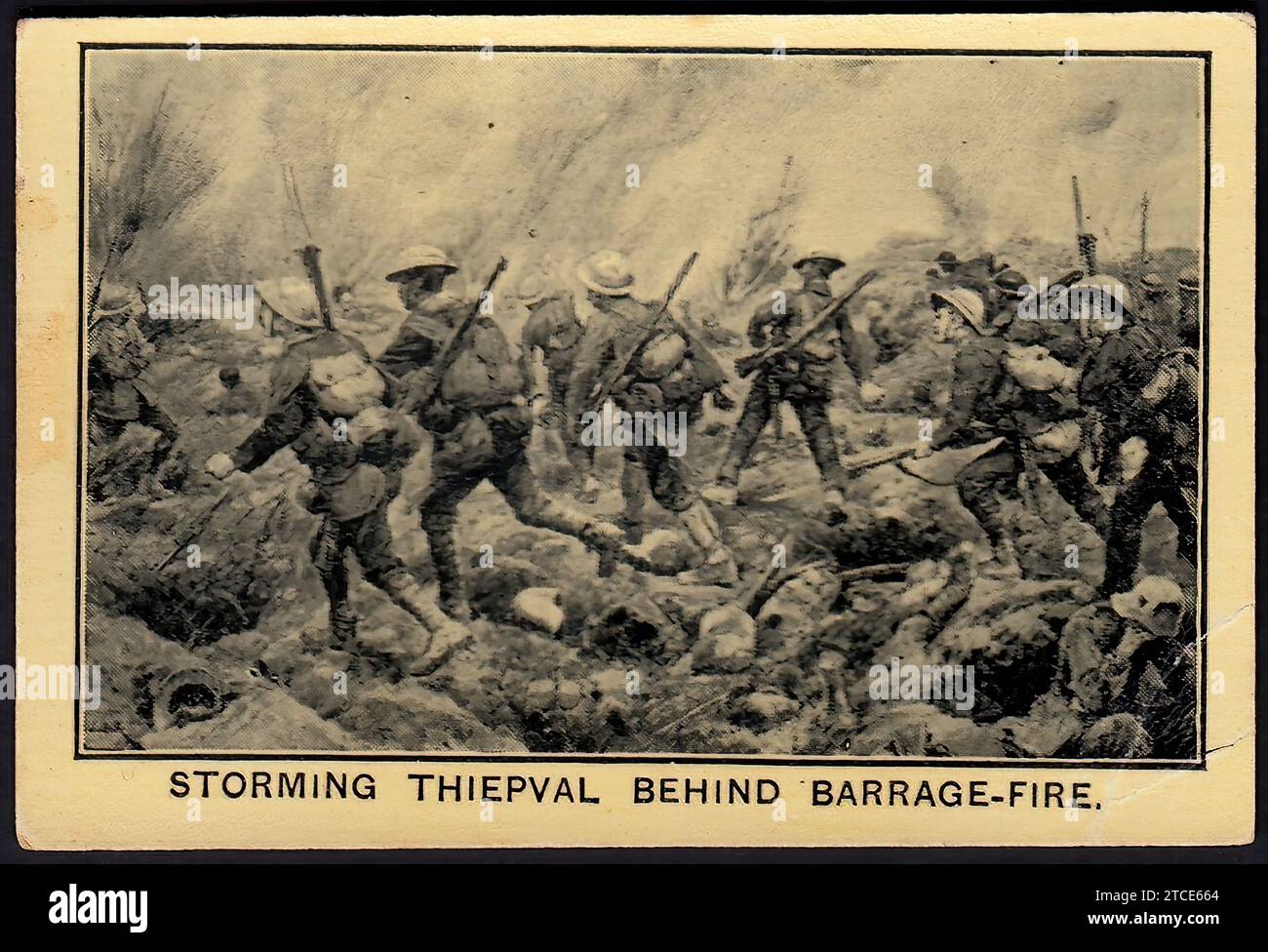 Storming Thiepval Behind Barrage-Fire - Vintage British Tradecard Stock ...